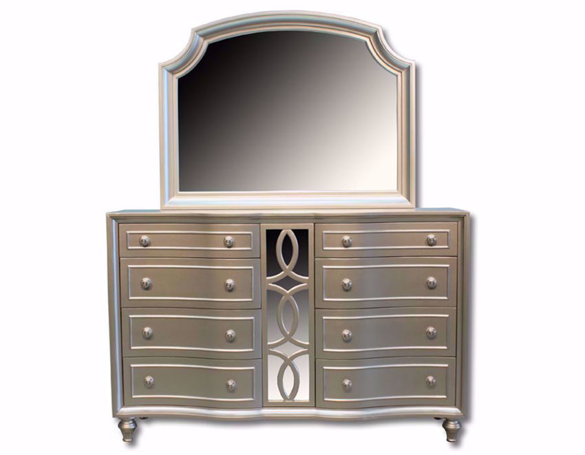 Champagne Dresser with Mirror - Silver
