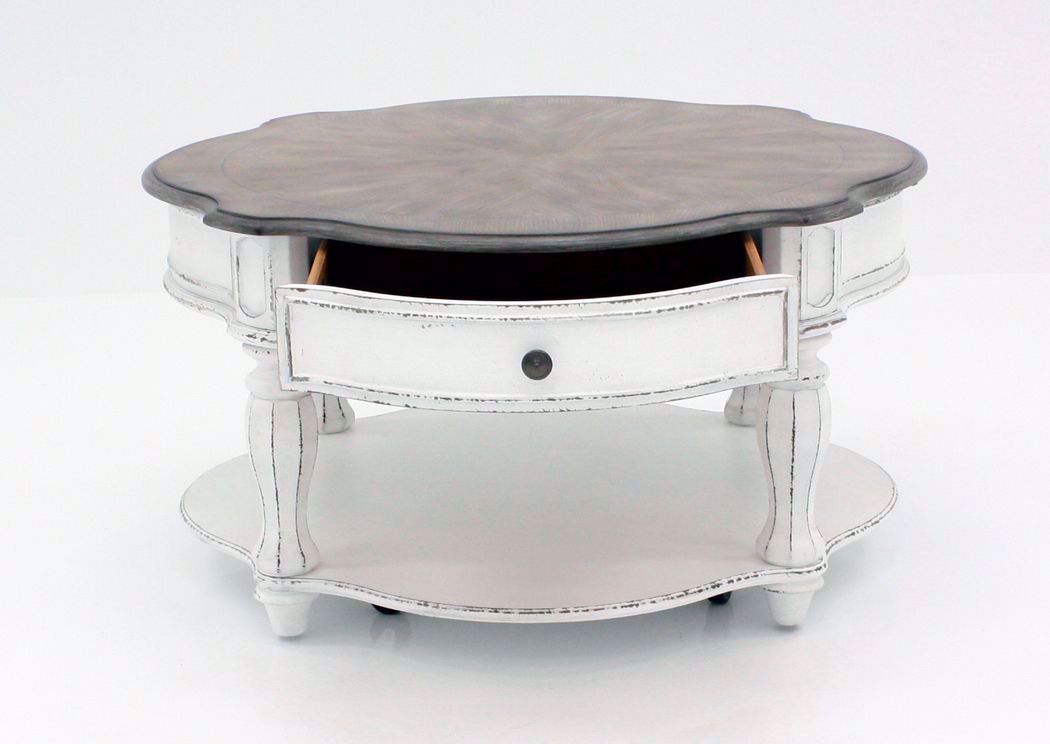 Magnolia Manor Round Coffee Table - White | Home Furniture Plus Bedding