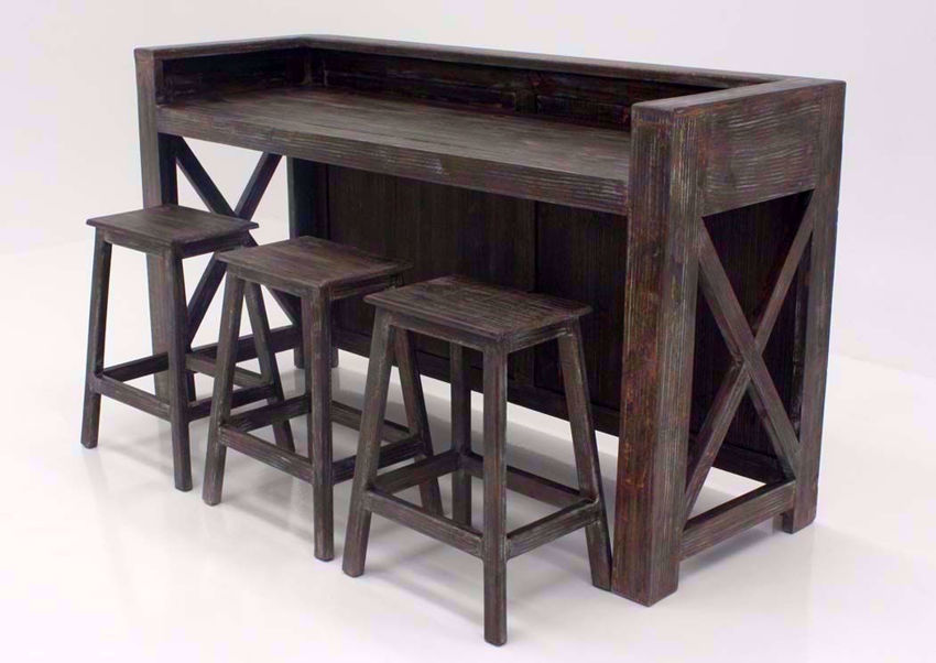 Shane Bar and Sofa Table Set – Brown