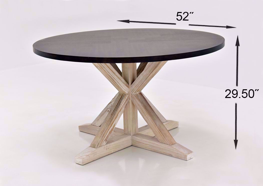 Jefferson 5 Piece Round Dining Table Set - Brown