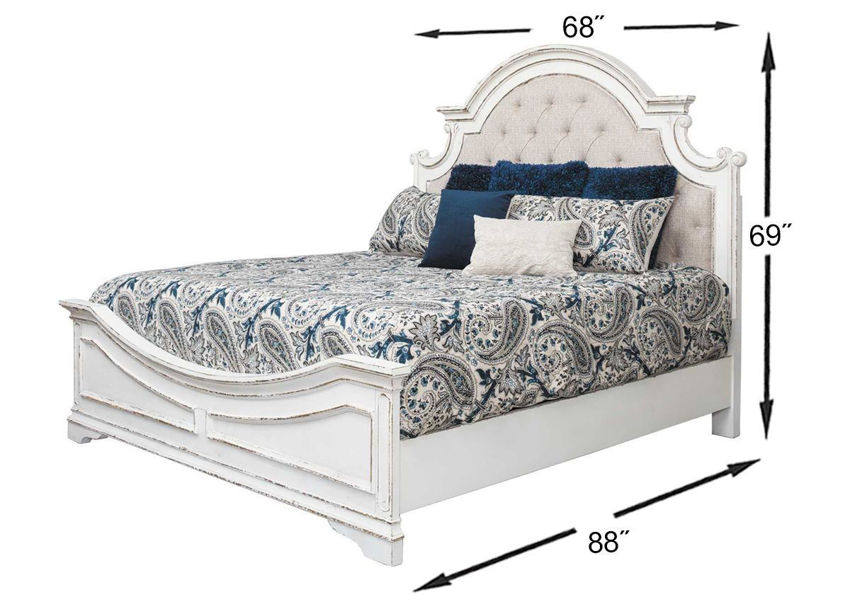 Magnolia Manor Queen Size Upholstered Bed - White