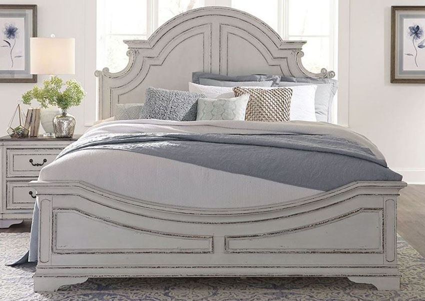 Magnolia Manor Queen Size Panel Bed - White | Home Furniture Plus Bedding