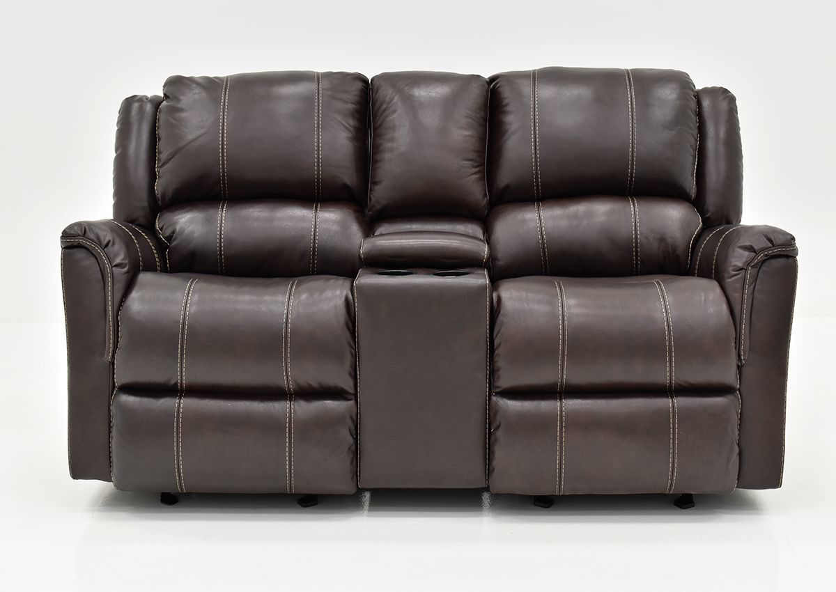 Mercury Leather Glider Reclining Loveseat - Brown | Home Furniture Plus ...