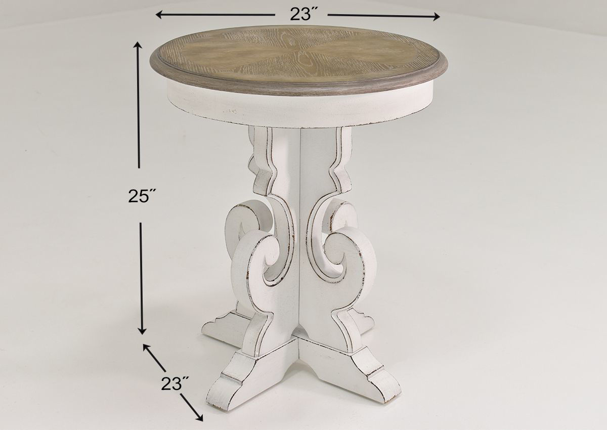 Magnolia Manor Round End Table - White | Home Furniture Plus Bedding