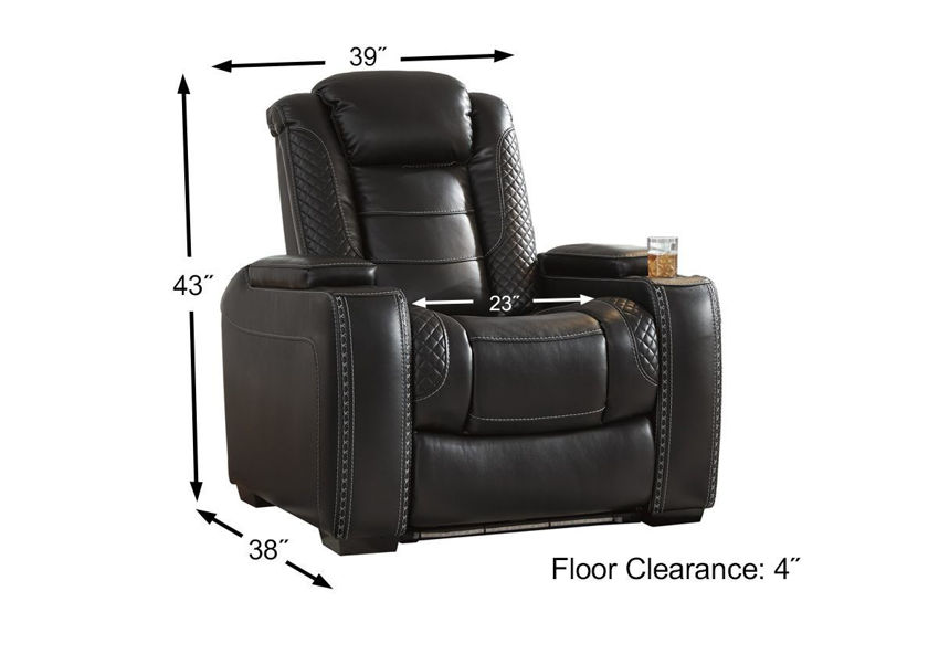 Party Time POWER Reclining Sofa Set Midnight Black | Home Furniture ...