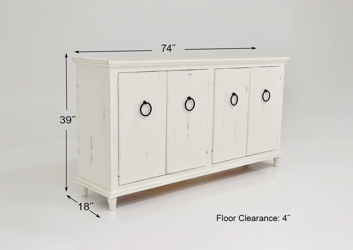 Harlow 4 Door Console Cabinet - White