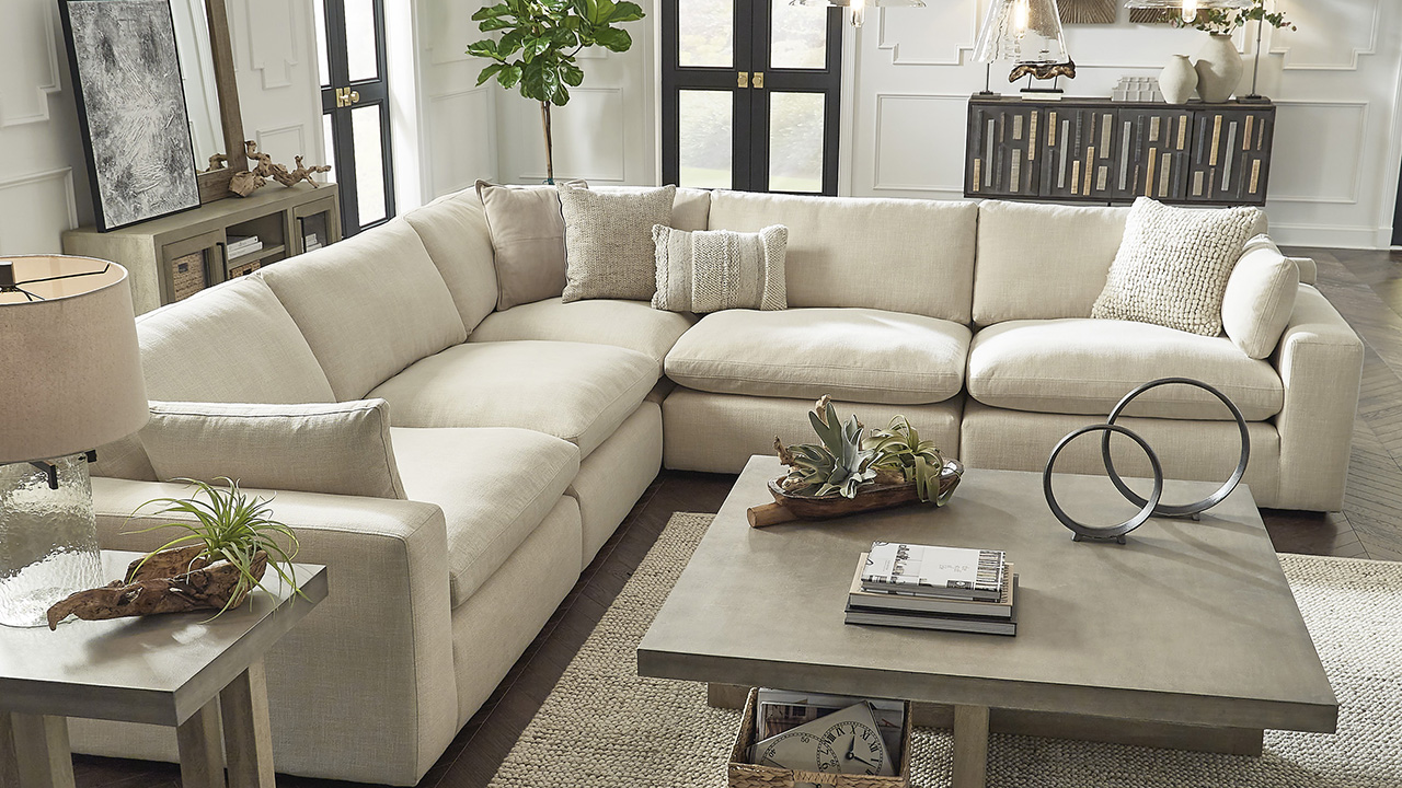 Elyza Sectional Sofa - Off White | Home Furniture Plus Bedding and ...