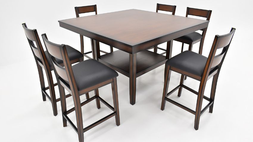Delaney 7 Piece Counter Height Dining Table Set - Cherry | Home ...