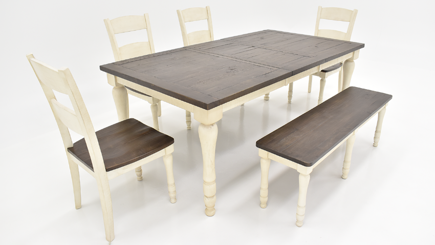 Madison County 6 Piece Dining Table Set - Off-White | Home Furniture ...