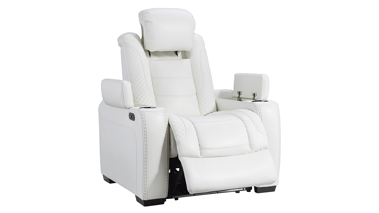 Party Time POWER Recliner - White | Home Furniture Plus Bedding and ...