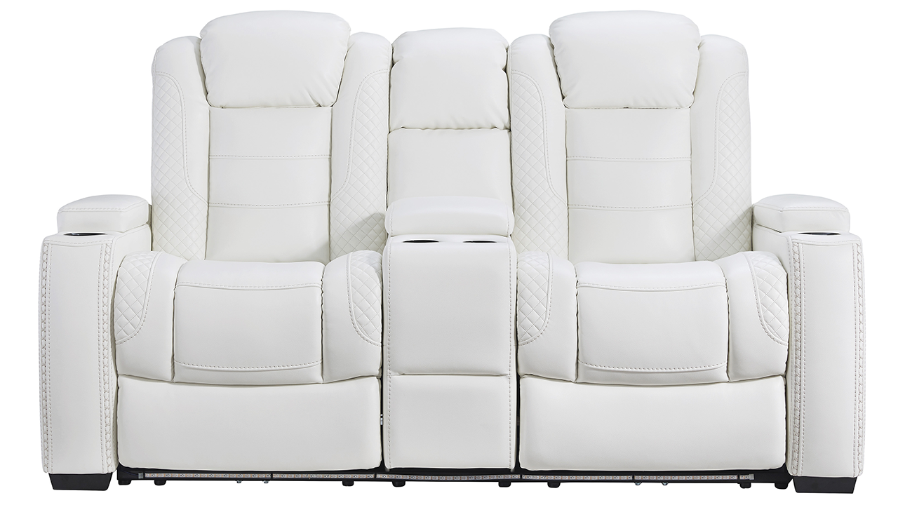 Party Time POWER Reclining Sofa Set - White | Home Furniture Plus ...
