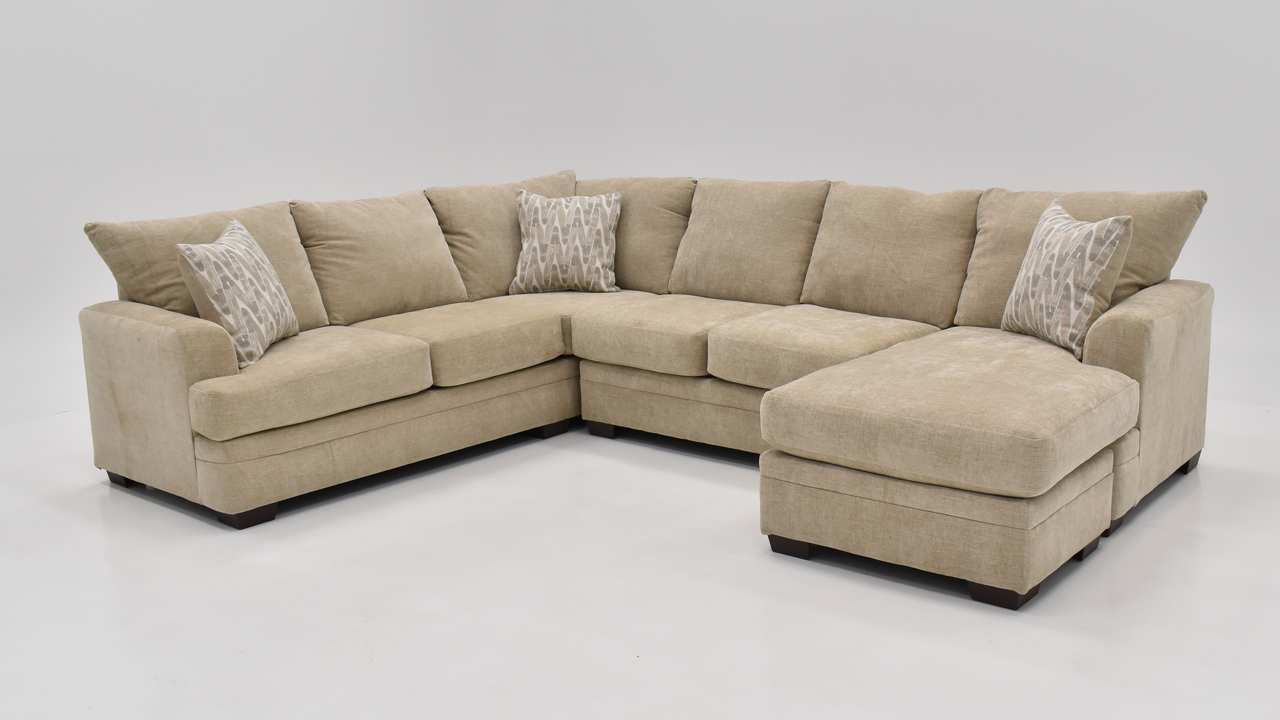 Aden Sectional Sofa with Chaise - Tan | Home Furniture Plus Bedding and ...
