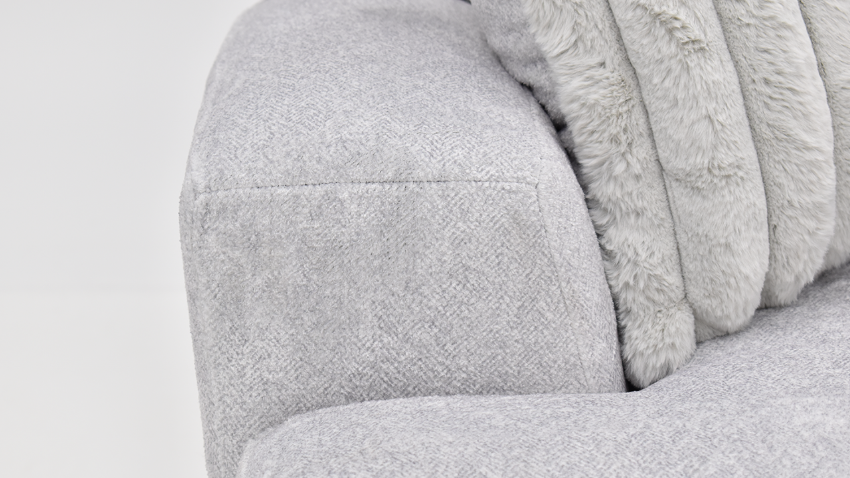 Tweed Large Sectional Sofa with Chaise - Light Gray | Home Furniture ...