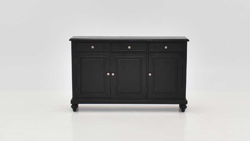 Raven 3 Door Console Media Cabinet - Black | Home Furniture Plus ...