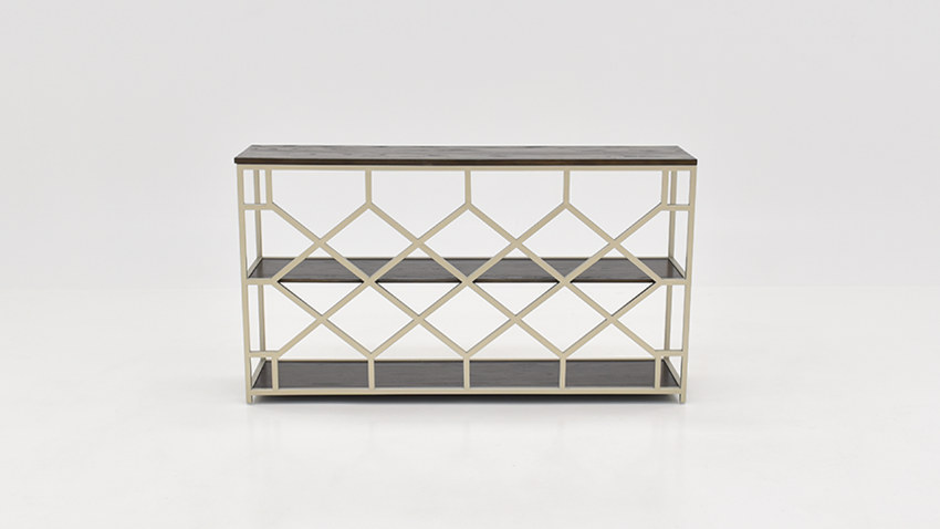 Toro Console with Open Shelves - Metallic | Home Furniture Plus Bedding ...