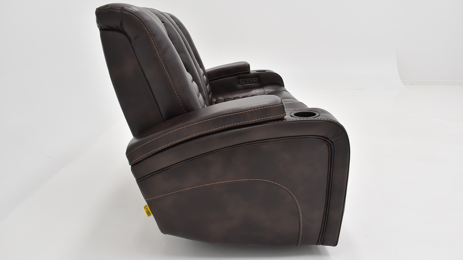 Milan POWER Reclining Loveseat with Lights - Brown | Home Furniture Plus Bedding and Mattress Center